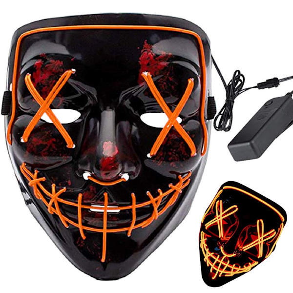 LED-mask med fjärrkontroll 3 ljuslägen universal storlek 21x17 cm | CDON