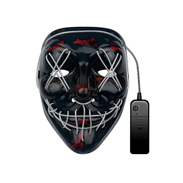 LED-mask med fjärrkontroll 3 ljuslägen universal storlek 21x17 cm | CDON
