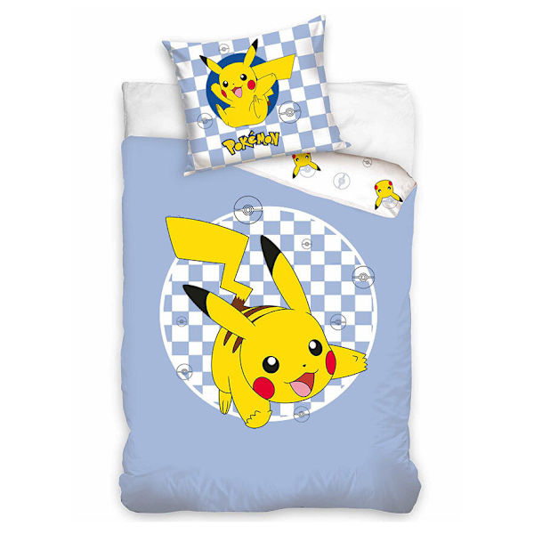 Barn Sängkläder - Pokémon Rutigt bäddset 140×200 cm, 70×90 cm | CDON