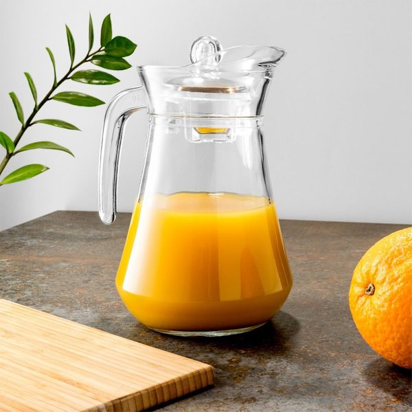 Glaskanna med lock 1,4 l + 6 glas 200 ml | CDON