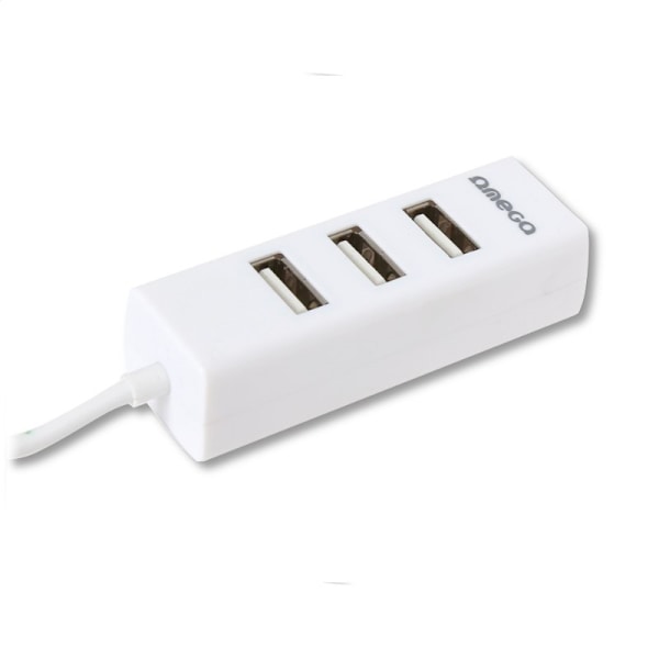 OMEGA USB 2.0 HUB 4-PORTTISELLA VALKOISELLA [42801] | CDON