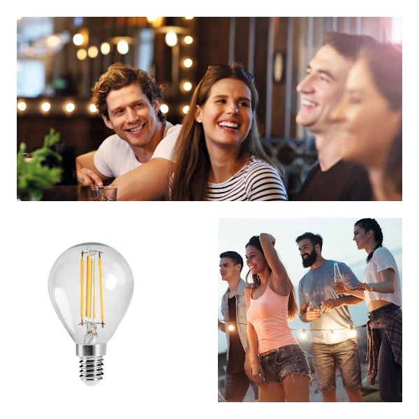 LED Dekorativ Filamentpære E14 Lille Gevind 4,5W=40W 470lm Varm Kanlux ...