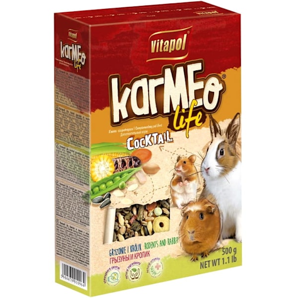 Mat för kaniner, hamstrar, gnagare Vitapol Karmeo Life Cocktail 500g | CDON