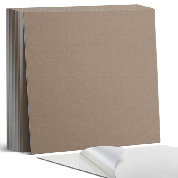 Självhäftande vinylöverdrag med tryck, brun färg, 20x20x20 cm | CDON