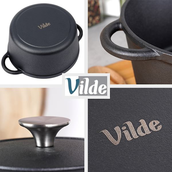 Gjutjärnsgryta med lock CAST LINE 24 cm, 3,9 l | CDON