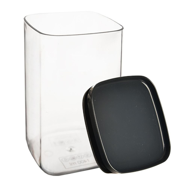 1,4 l fyrkantig behållare för lösa produkter med lock och försegling | CDON