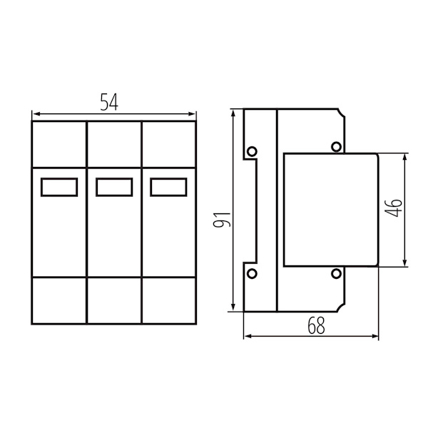 Överspänningsskydd 230V KSPD-T1T2 275/150 3P för TH35-skena IDEAL ...