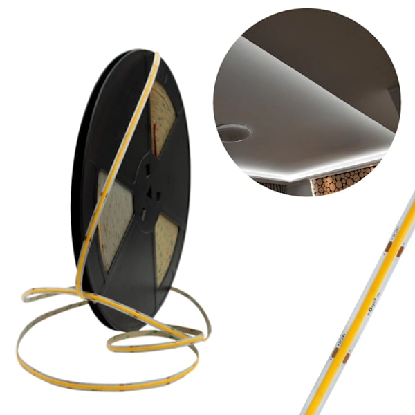 COB LED-remsa i rulle 50 meter 6000K kall färg takbelysning för möbler ...