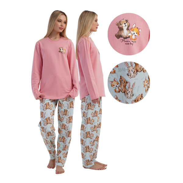 Dampyjamas Vienetta S bomull långbyxor och ärmar Varma och mysiga | CDON