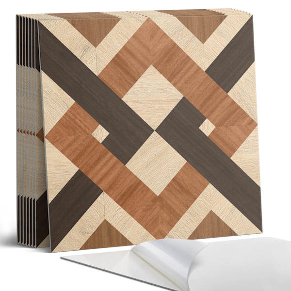 Geometrisella puukuviolla varustettujen vinyylilaattojen setti ...