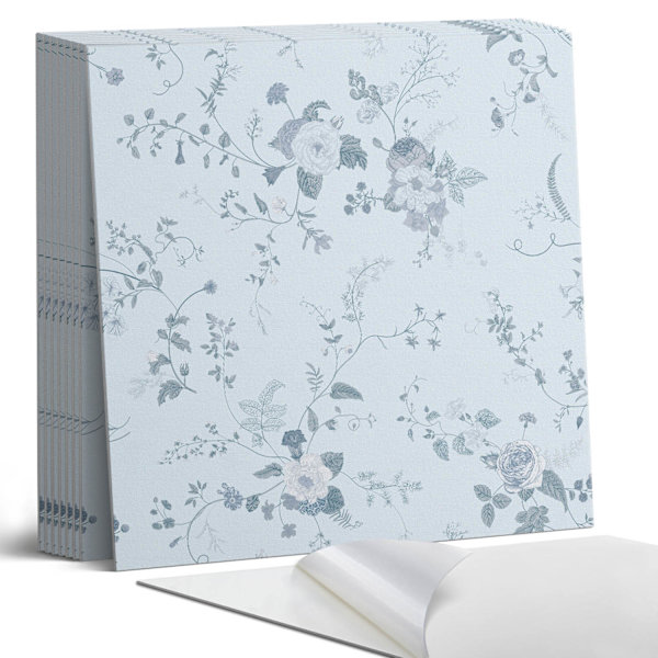 Itseliimautuvien vinyylilaattojen setti, kukkakuvio taustalla, 9x30x30 ...