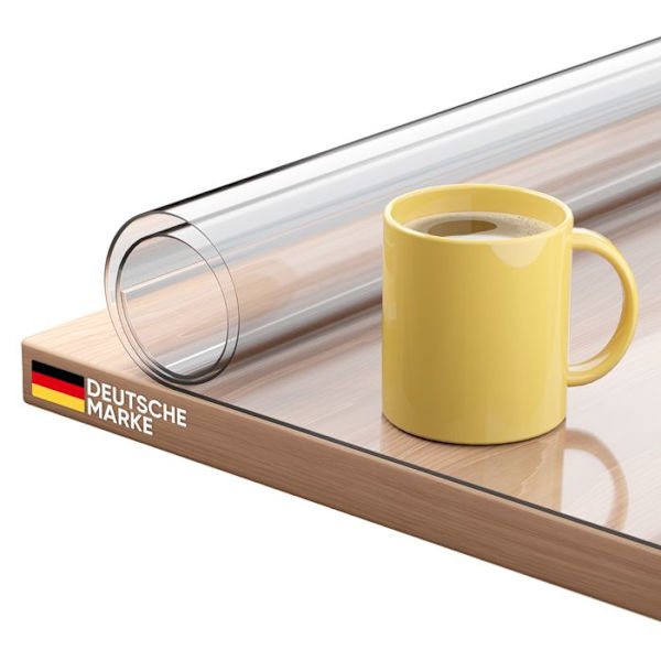 Transparent skyddstablett 100x200 cm, PVC 2 mm för trä- eller glasbord ...