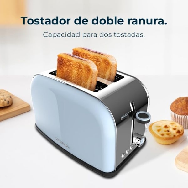 Cecotec Vertikalbrödrost Toastin' time 850 Inox, 850 W effekt, Dubbel ...