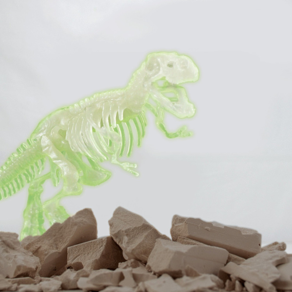 T-Rex fossilgravesett for barn, selvlysende, 10 deler | CDON