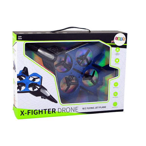 Fjernkontroll Blue RC Drone Fighter Jet Plane | CDON