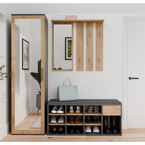 Skoskåp med sits och låda Tallinn - Rymligt förvaringsutrymme och ...