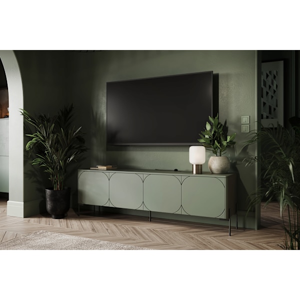 Sonatia TV-skåp med 4 dörrar och dold låda - Modern design | Färg ...