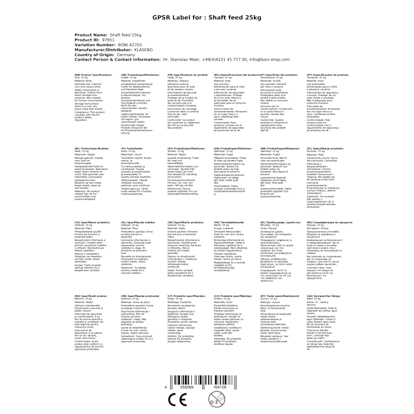 Wellensittichfutter 25 kg Nährstoffreiche Mischung aus Hafer und Hirse ...