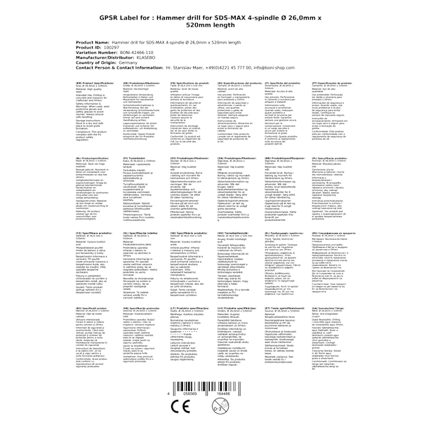 SDS Max Vasaraporanterä 26mm, nelileikkuinen ja kestävä ...