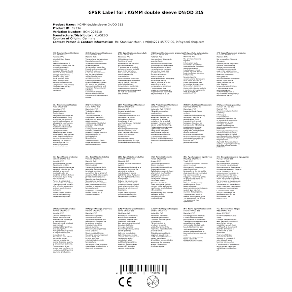 Avloppsrör 315mm KGMM Dubbelmuff DN/OD 315 i PVC-U med SN 4, Korrosionsbeständigt | CDON