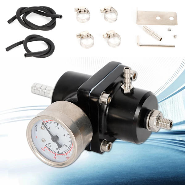 Bränsletrycksregulator - Justerbar universal - 0–140 PSI - Manometer ...