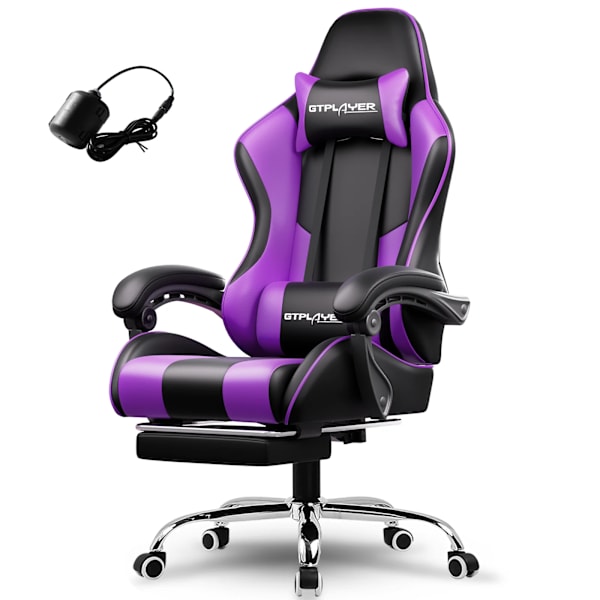 Gamingstol - GT800A - Ergonomisk - Massage med USB - Fotstöd ...