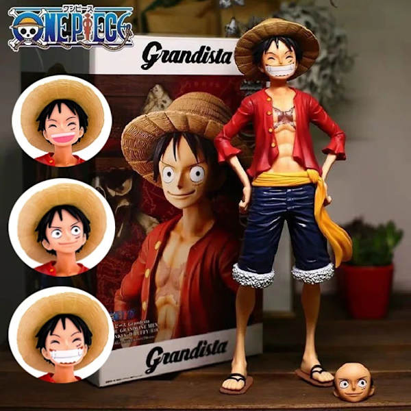 One Piece Luffy Figure 28cm Anime Doll Face Changing Action Model Toy ...