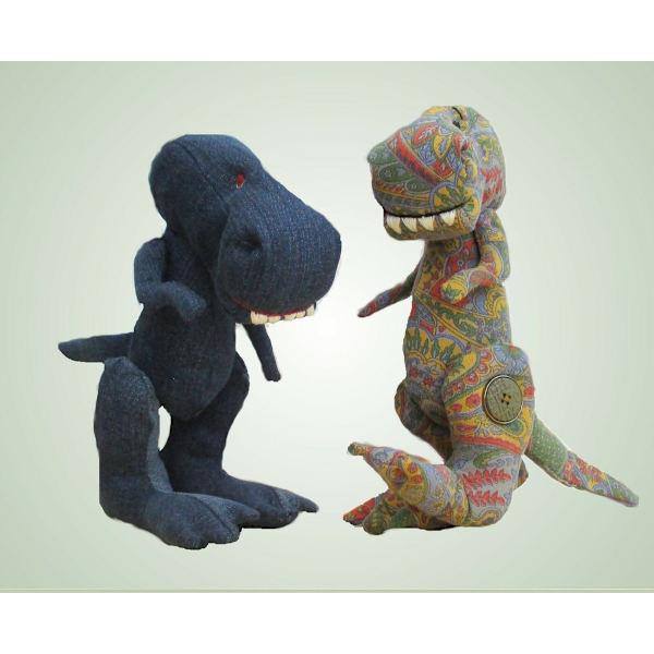 T Rex soft toy fabric dinosaur sewing pattern 10 daft dino to sew (25cm ...