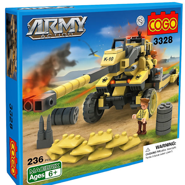 Army Action Artillery Cannon Building Blocks Cogo Kids Childrens Toy ...