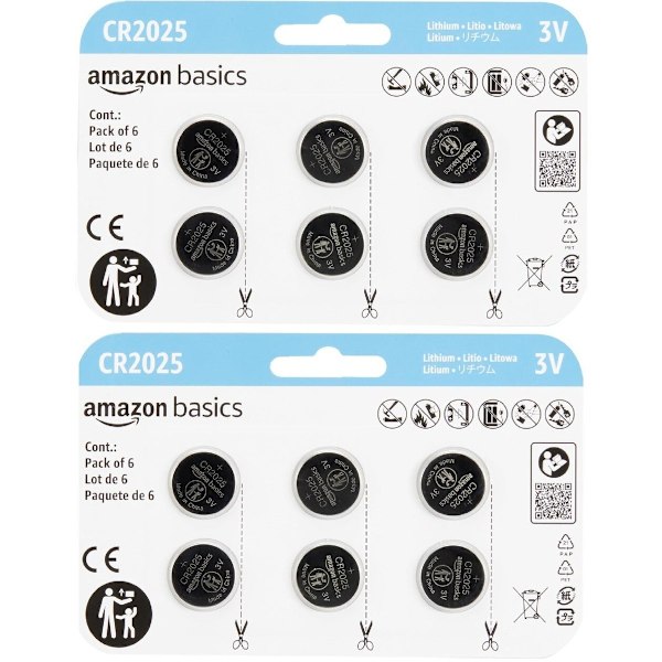 Lithium Coin Cell Battery CR2025 Button Batteries 12 Pack Car Key Fobs ...