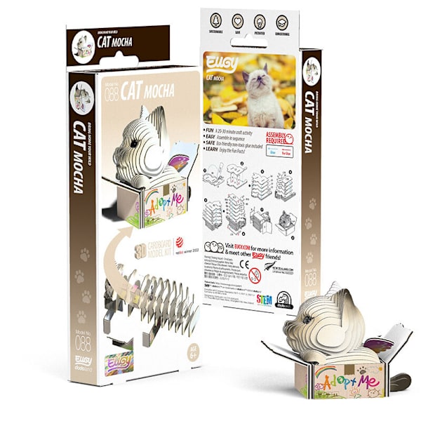Eugy 3D Model 088 Cat (Mocha) Brand New | CDON