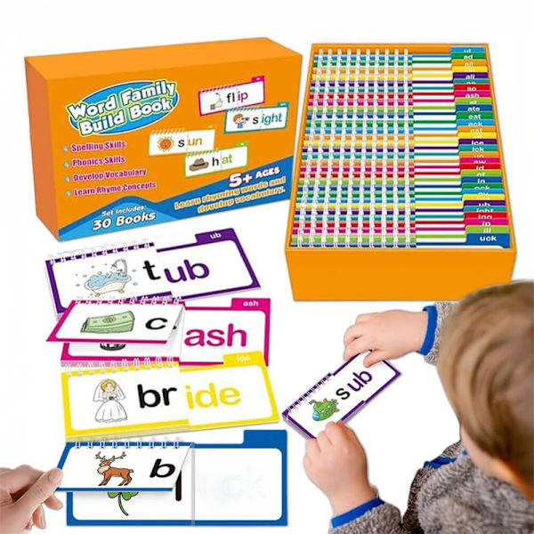 30 Read and Rhyme Flip Books Word Cards Kindergarten Sight Word Flash ...