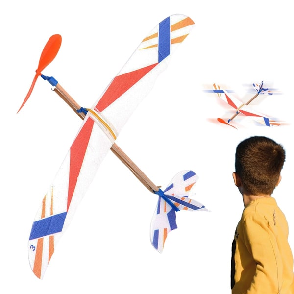 Rubber Band Elastic Powered Aircraft Glider Flying Plane Airplane Toy ...
