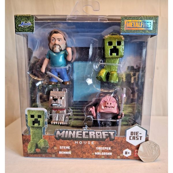 Minecraft The Movie Die-cast Metal Figs Steve,Creeper,Dennis,Malgosha ...