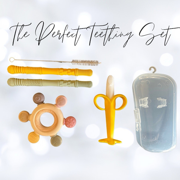 Baby Teething Set BPA-Free Silicone Teething Toys for 3-12 Months Soft ...