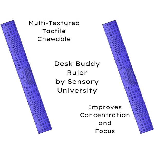 Sensory Fidget Chew Toy Desk Buddy Tactile Ruler Autism Stress SEN Exam ...