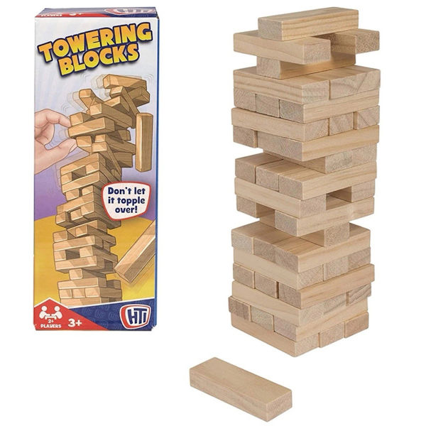 Childrens Toy Towering Hardwood Blocks Jenga Classic Game for kids ...