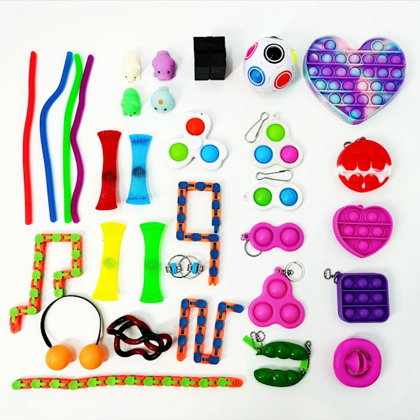 32 pcs Fidget toys, Simple Dimple Fidget Toys Fidgets Box, Push Pop ...