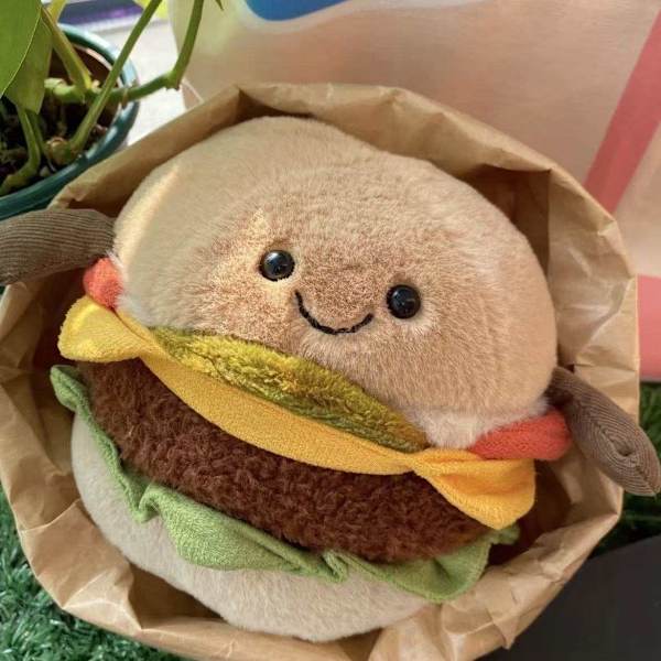 Jellycat Amuseables 11cm Burger Plush Miniature Foodie Collectible Toy ...