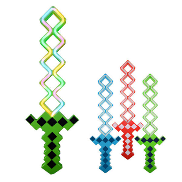 LED Neon Sword with Flashing Lights, Light-Up Pixel Sword Toy for Kids ...