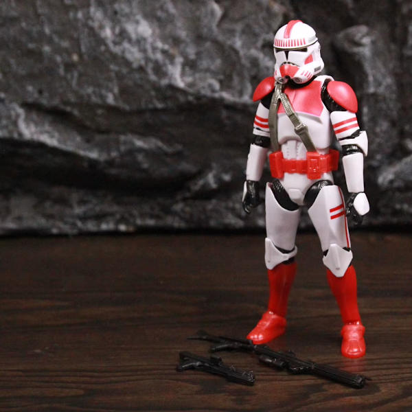 Star Wars Clone Trooper Shock Officer Coruscant Guard Red White Figure ...