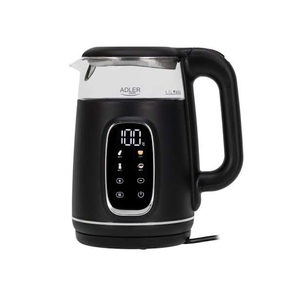 Adler AD 1305BS, 1,7 l, 2200 W, Svart, Transparent, Silver, Glas, Plast ...