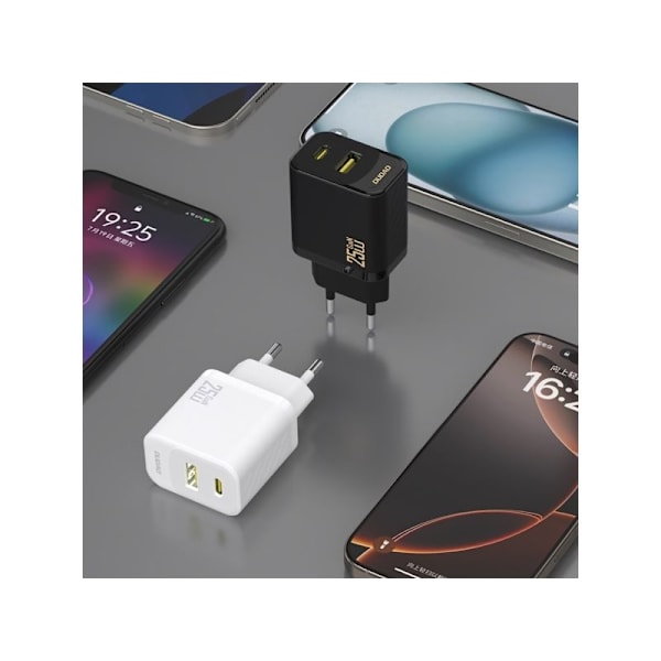 Dudao A26TCEU PD QC 25W GaN USB-A USB-C Wall Charger with USB-C Cable ...