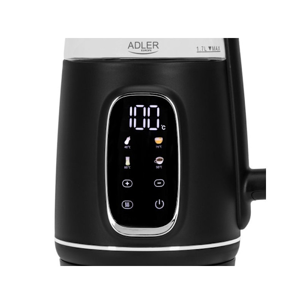 Adler AD 1305BS, 1,7 l, 2200 W, Svart, Transparent, Silver, Glas, Plast ...