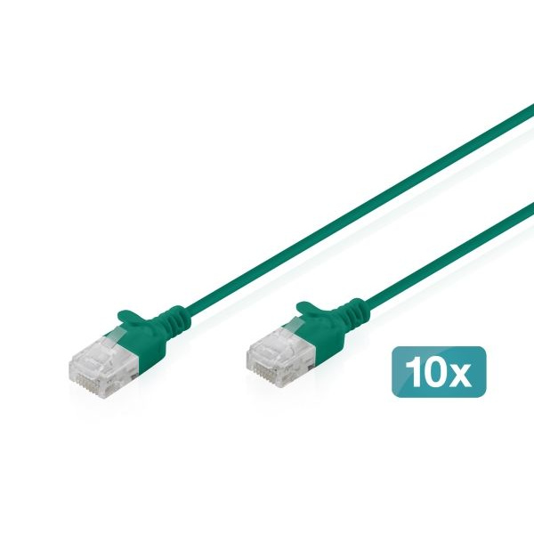 Digitus DK-1618-003S-G-10, 0,3 m, Cat6, U/UTP (UTP), RJ-45, RJ-45, Grön ...