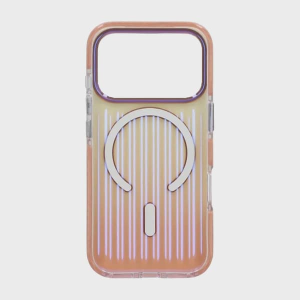 Corrugated MagSafe Case for iPhone 17 Pro - Gradient Rose Gold | CDON