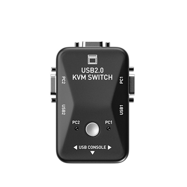 2-portars VGA KVM-switch, USB KVM-switch för 2 datorer, delad skärm ...