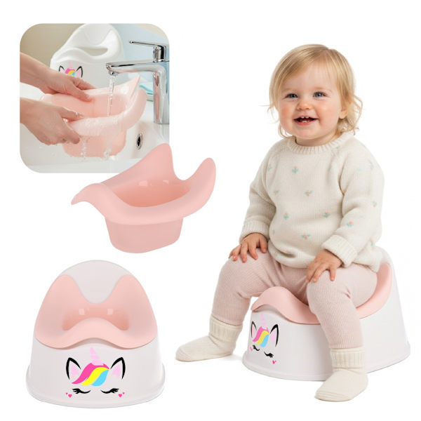 Barns halkfri potta med avtagbar insats, stabil, med klistermärken ...