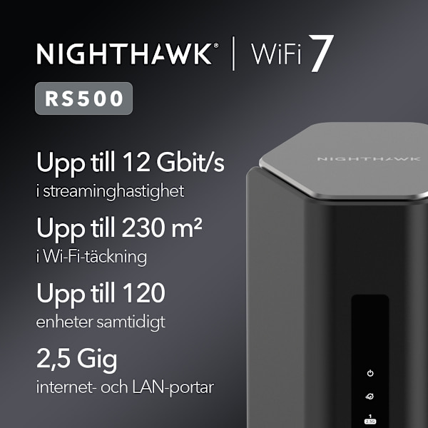 Netgear Nighthawk WiFi 7 Router RS500, 12Gbps Netgear | CDON