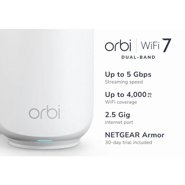 Netgear Router Orbi 370 Series Dual-Band WiFi 7 Mesh 2-Pack NETGEAR | CDON